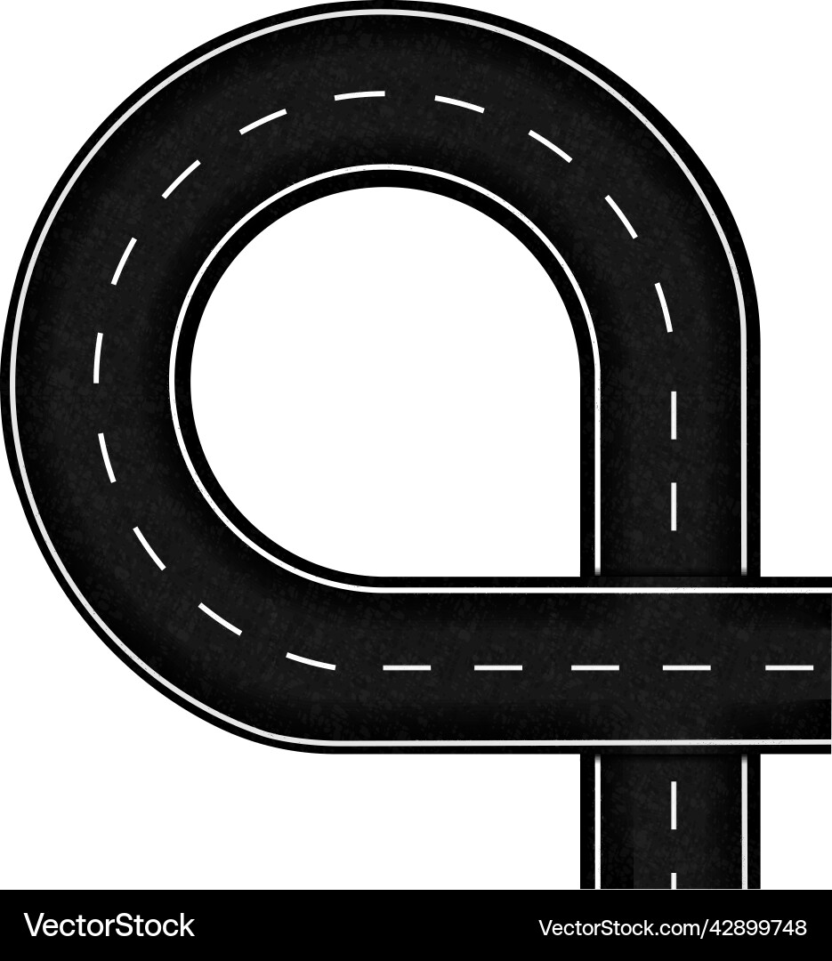 Road exit ramp composition Royalty Free Vector Image