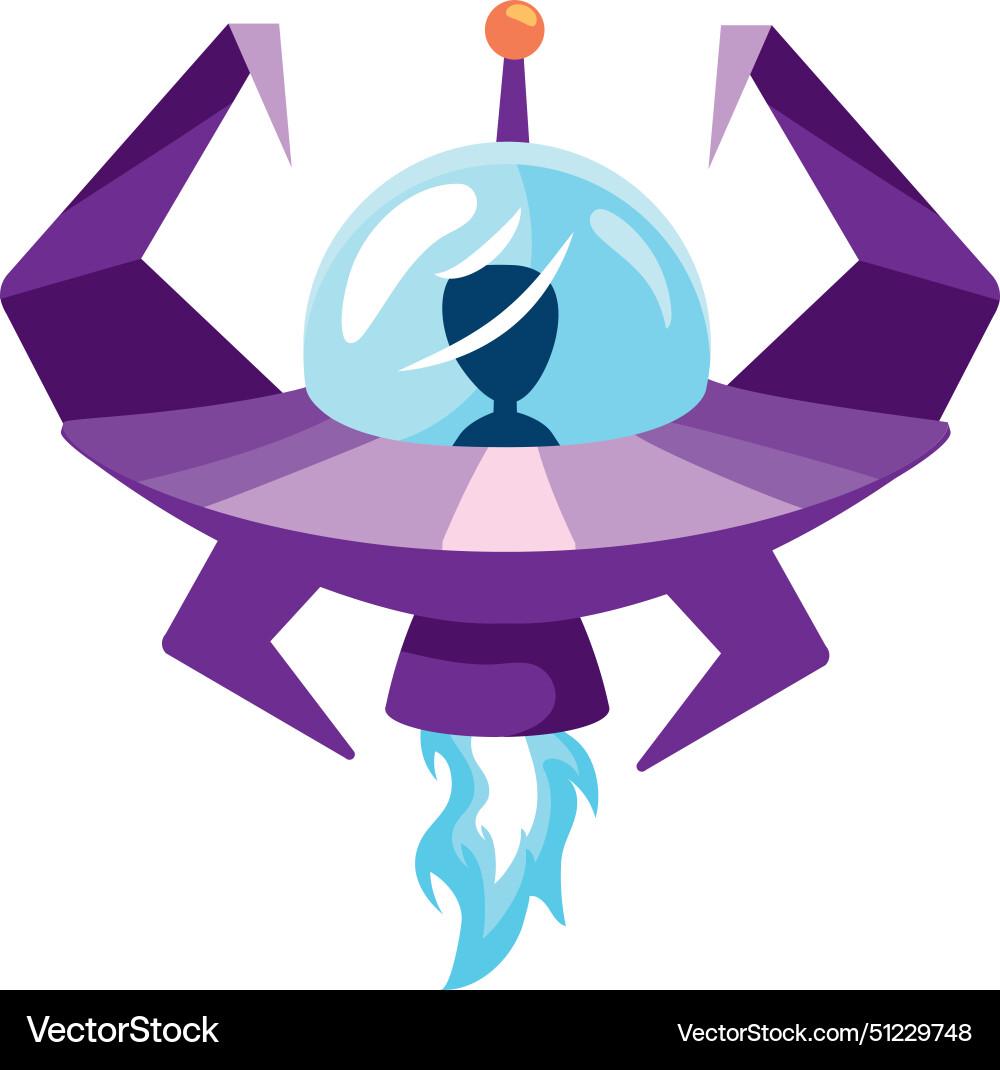 Ufo alien vehicle Royalty Free Vector Image - VectorStock