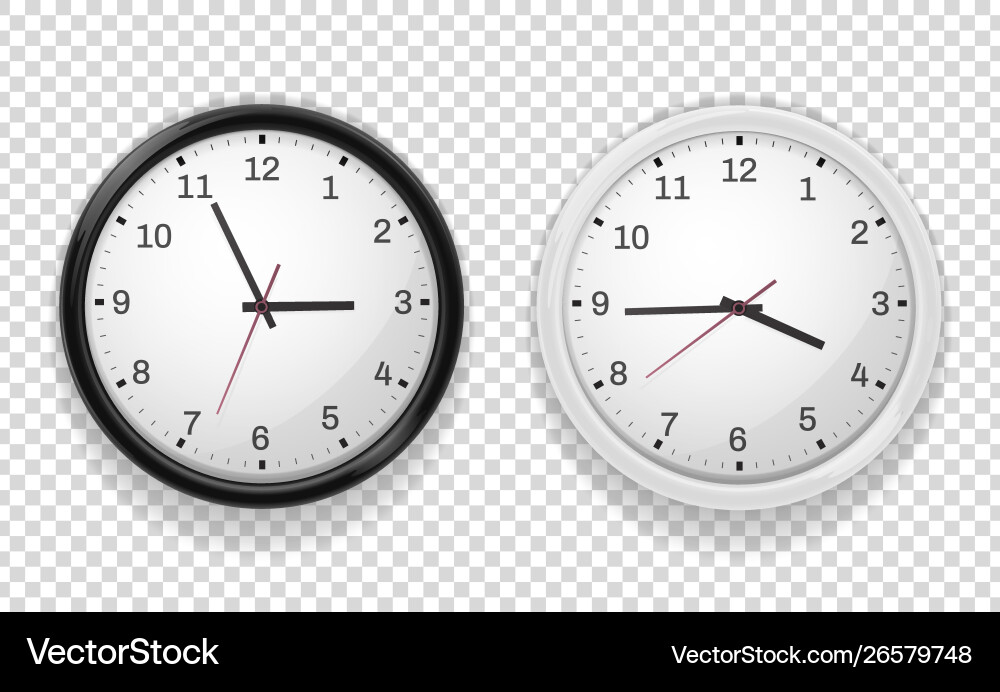 Wall office clock set contemporary business Vector Image