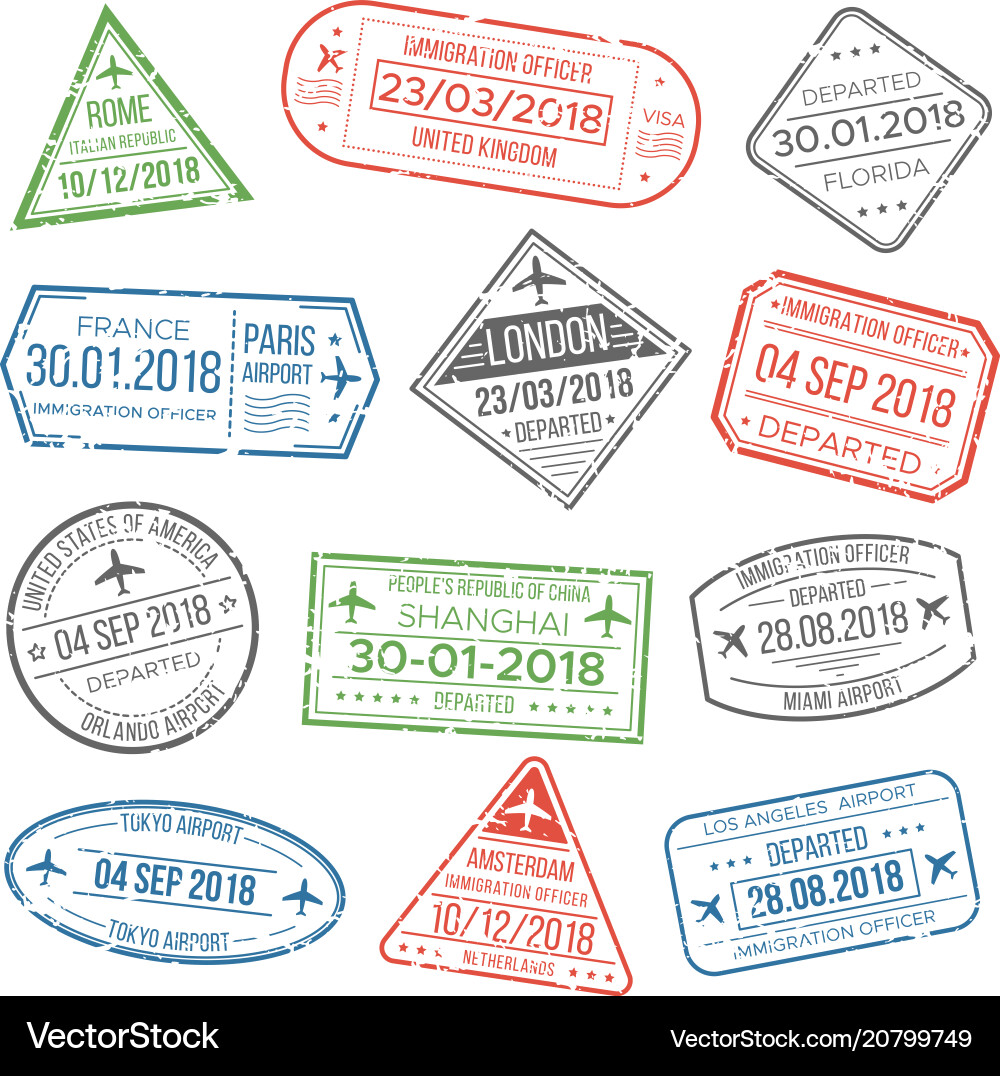 Airport & Travel Stamps Royalty Free Vector Image
