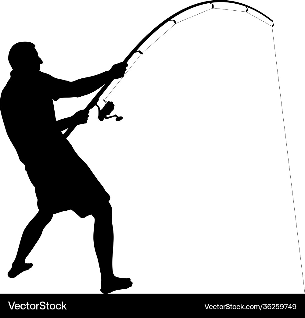 Angler silhouette Royalty Free Vector Image - VectorStock