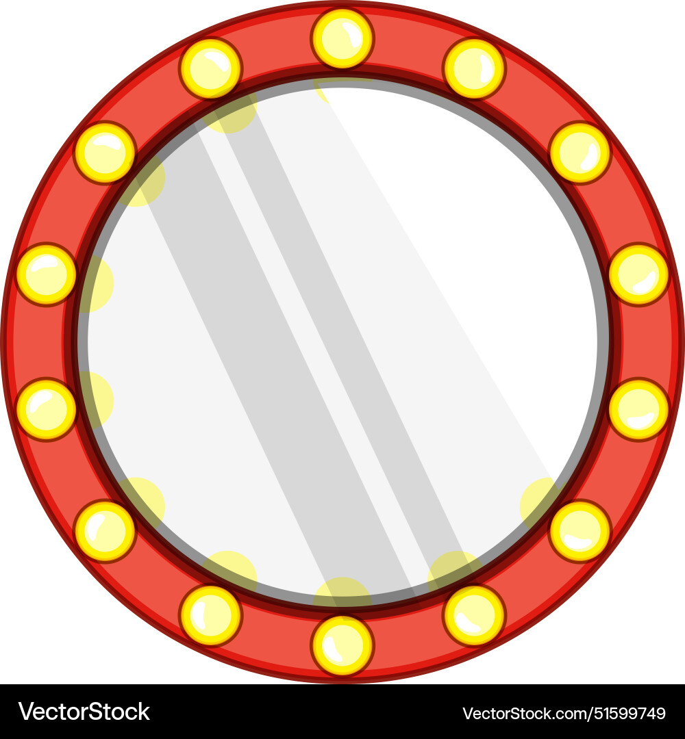 Backstage makeup mirror frame cartoon Royalty Free Vector