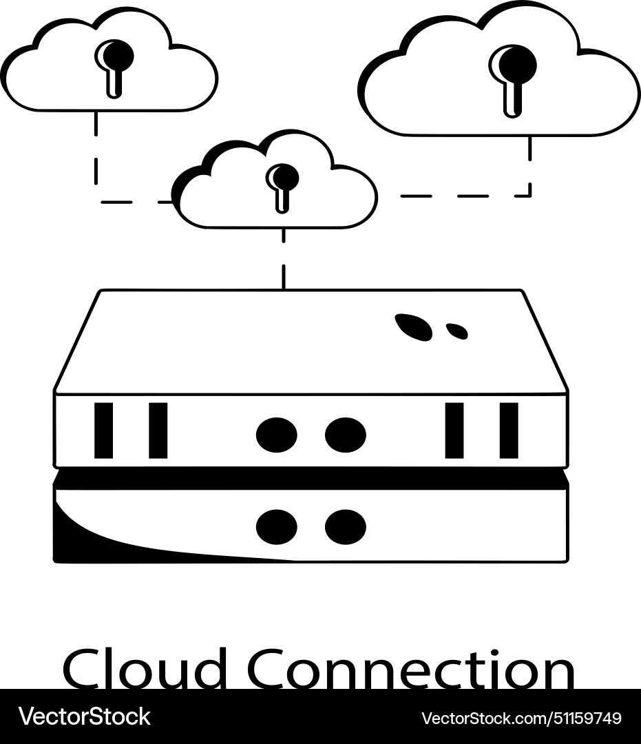Cloud connection Royalty Free Vector Image - VectorStock