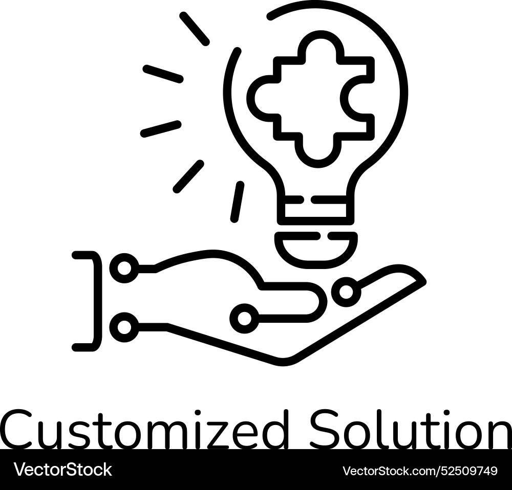 Customized solution Royalty Free Vector Image - VectorStock