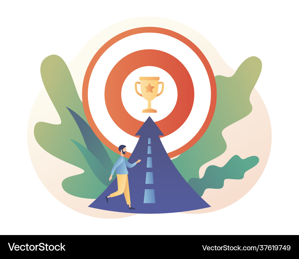 Efforts to achieve target perseverance challenge Vector Image