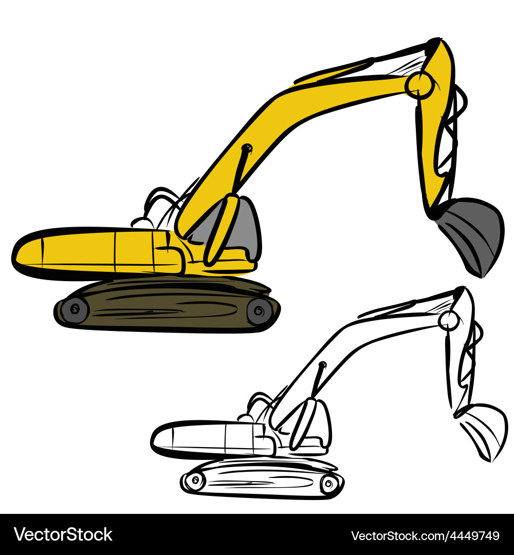 Excavator Royalty Free Vector Image - VectorStock