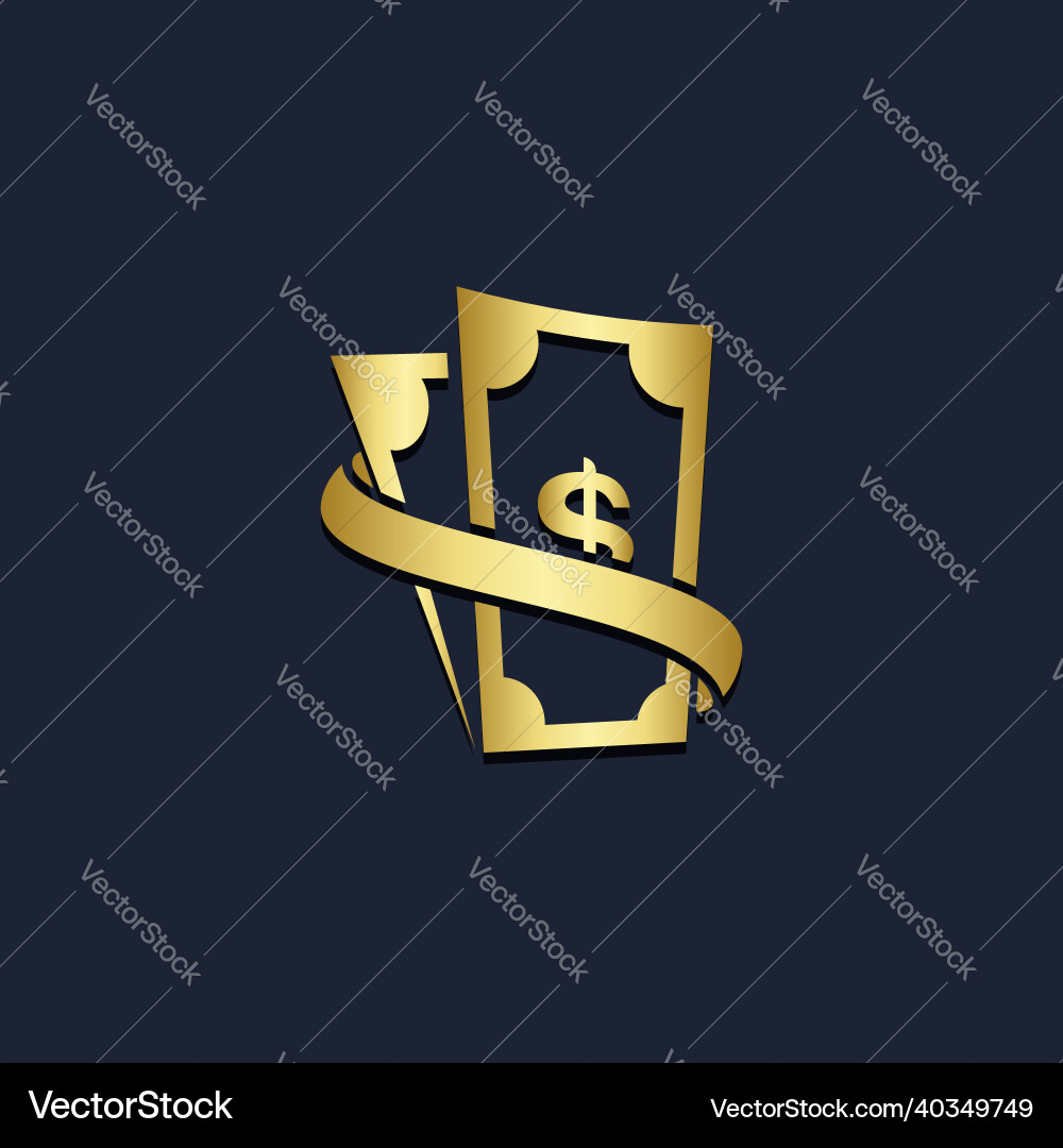 Money dollar gold logo Royalty Free Vector Image