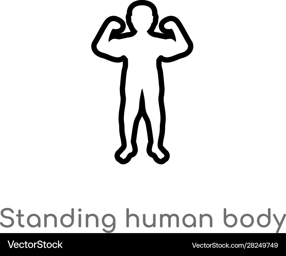 Outline standing human body icon isolated black Vector Image
