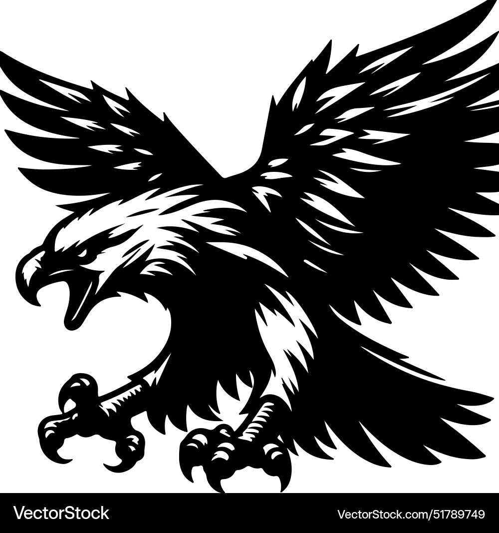 Philippine eagle isolated black design Royalty Free Vector