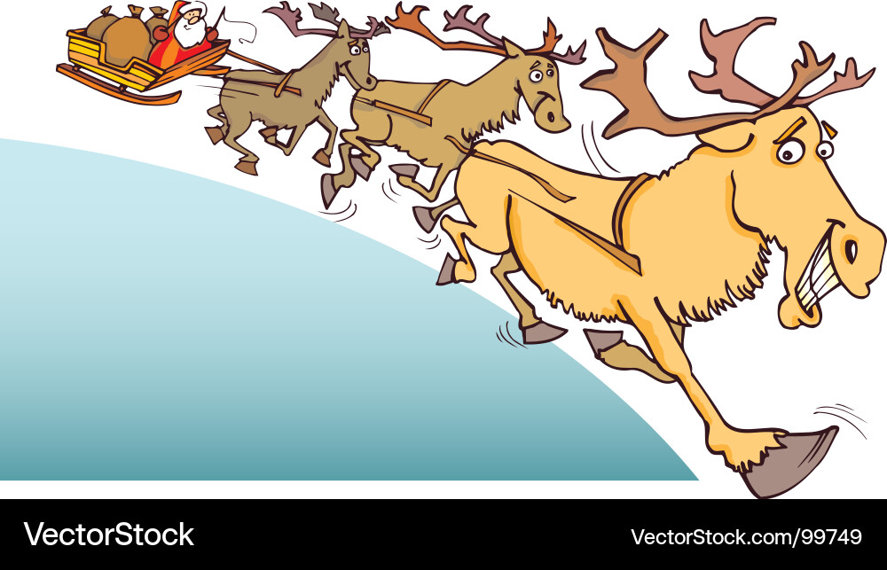 Santa claus with reindeer Royalty Free Vector Image