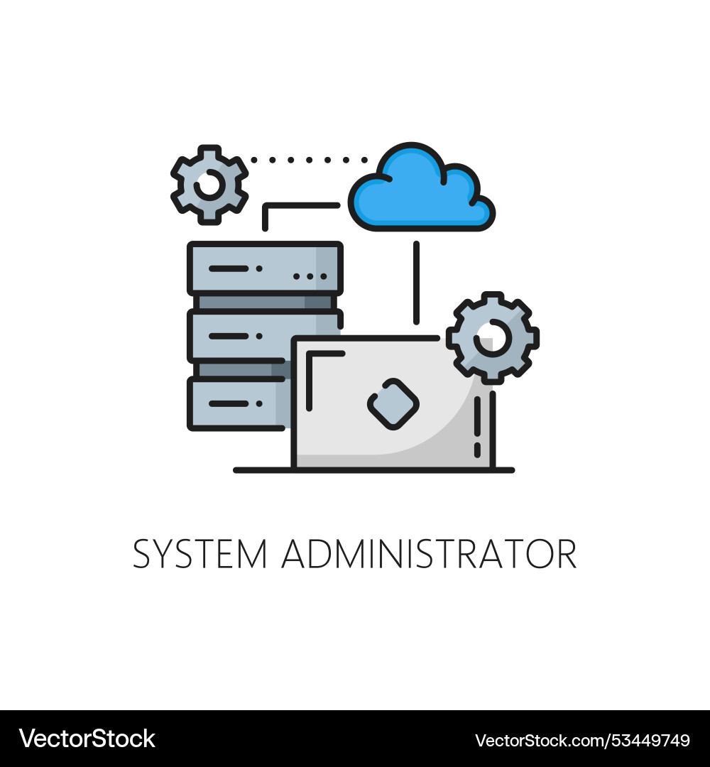 System administrator icon web and it specialist Vector Image
