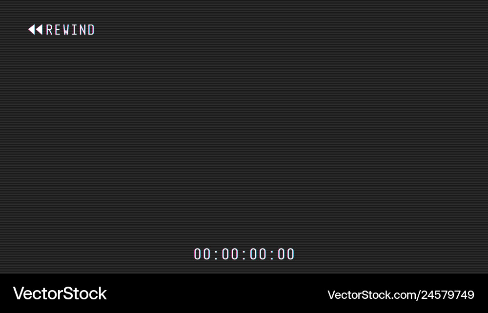 Video camera rewind overlay Royalty Free Vector Image