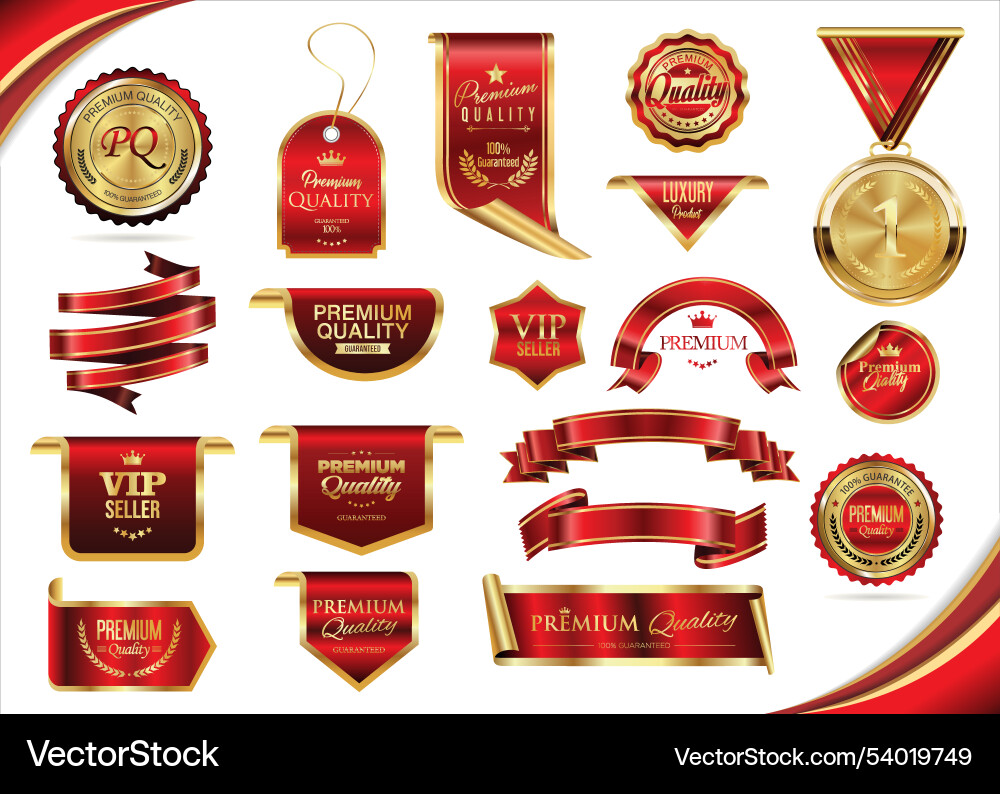 Vip and premium exclusive sign isolated Royalty Free Vector