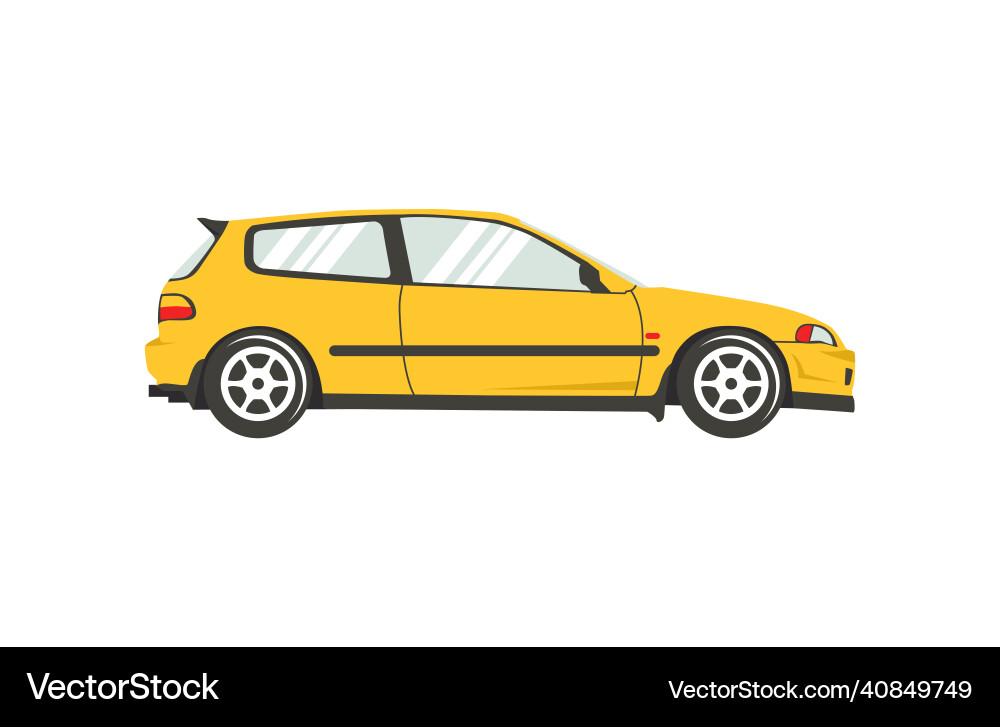 Yellow car types coupe hatchback outline Vector Image