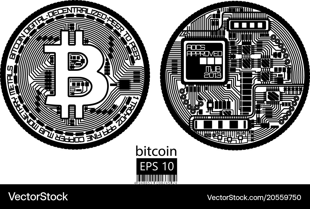 Bitcoin Coin - Double Sided Royalty Free Vector Image