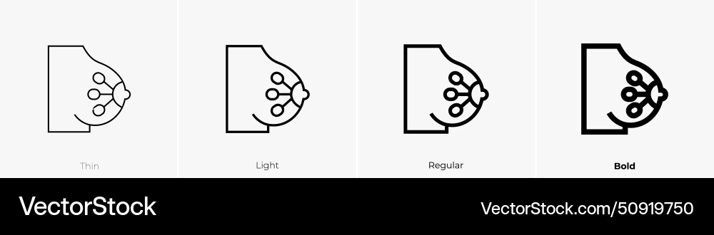 Breast icon thin light regular and bold style Vector Image