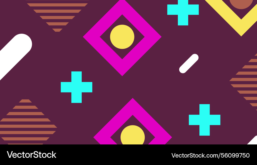 Colorful geometric abstract background with retro Vector Image