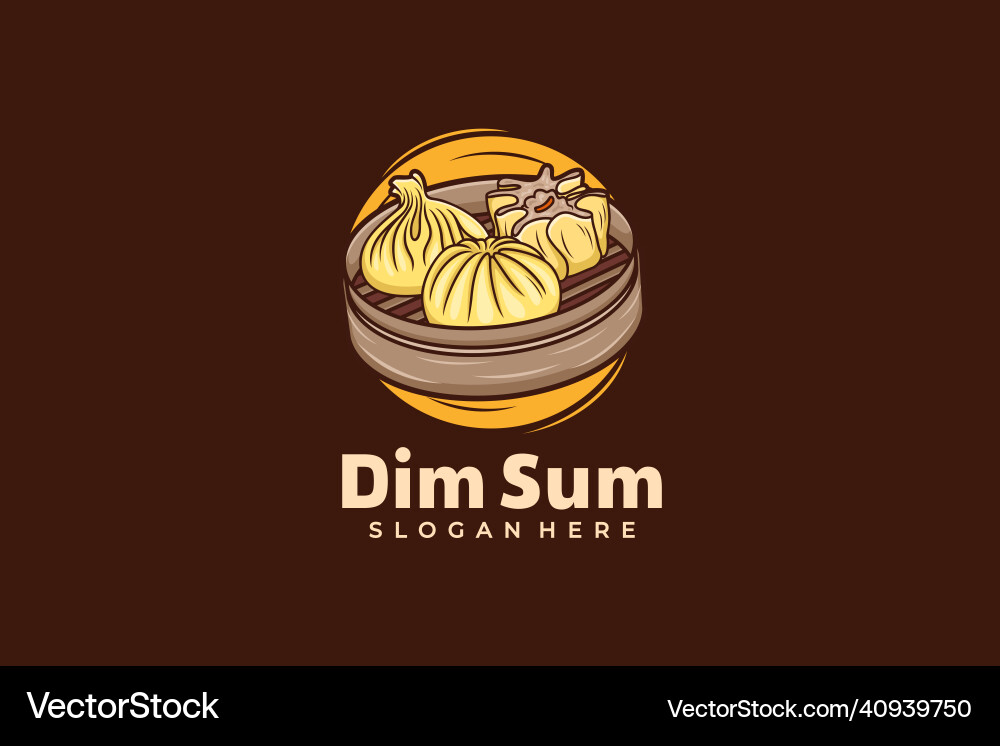 Dim sum logo design template Royalty Free Vector Image