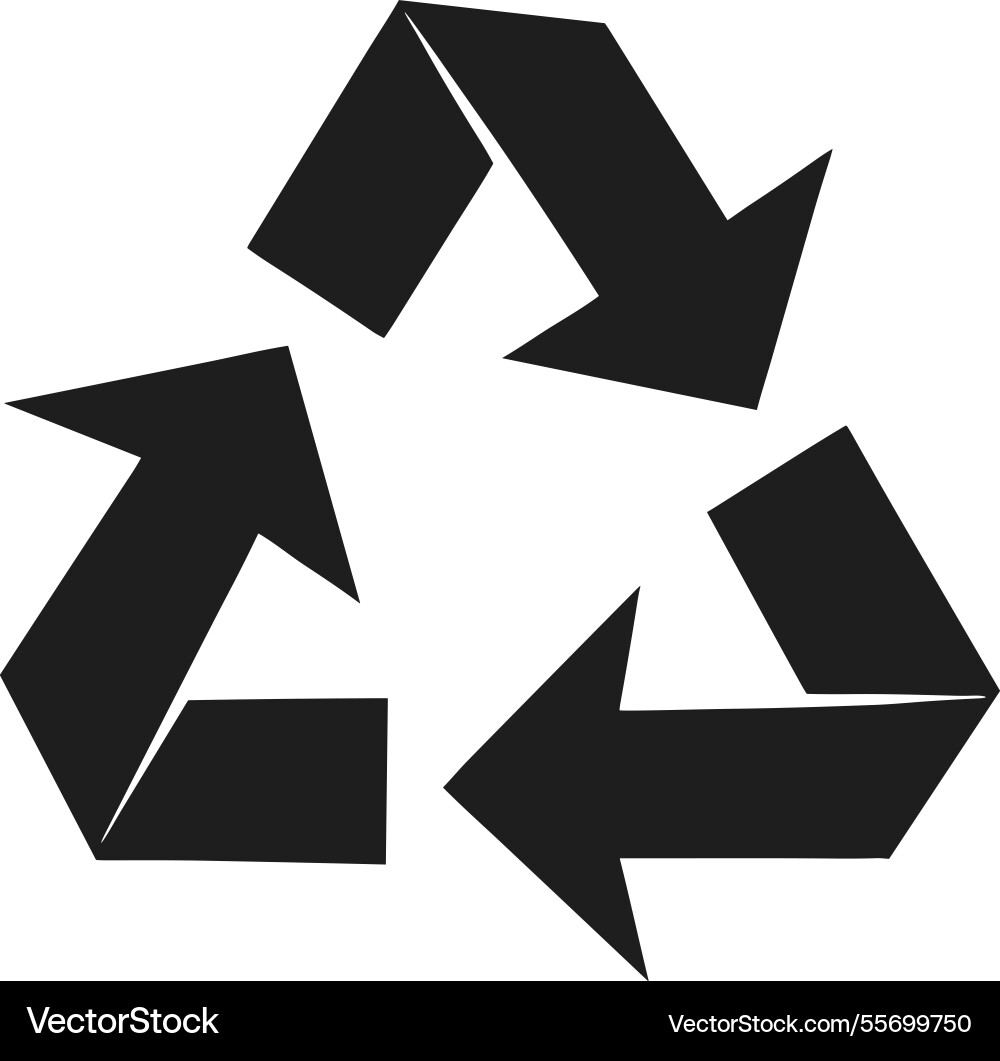 Distorted recycling symbol - abstract Royalty Free Vector