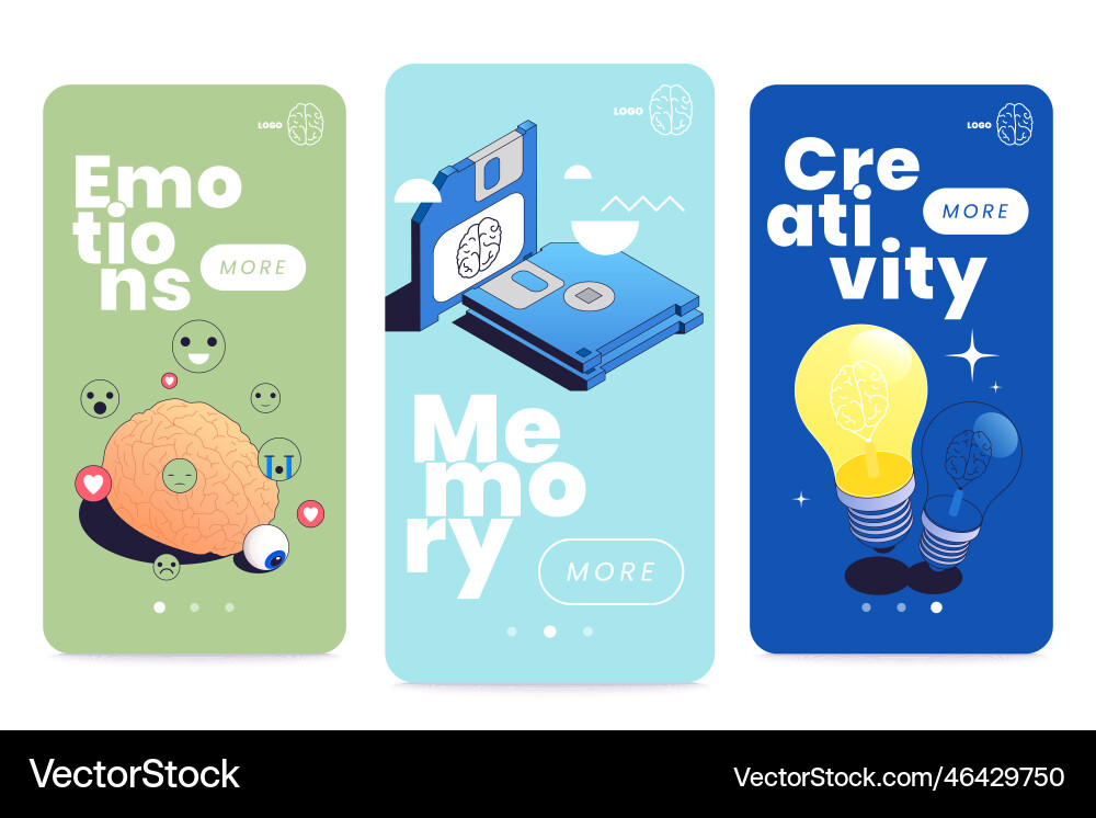 Emotions vertical banners set Royalty Free Vector Image