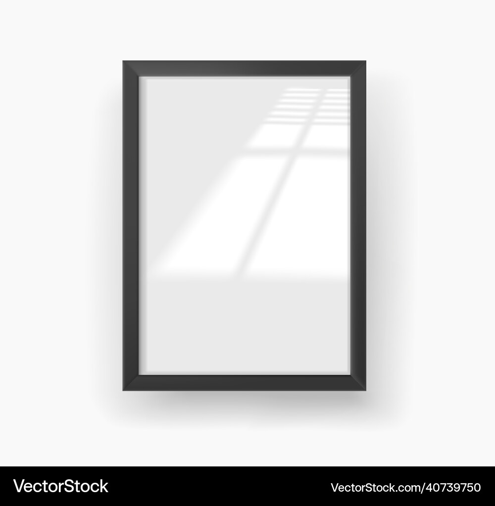 Empty vertical photo frame with shadow overlay Vector Image