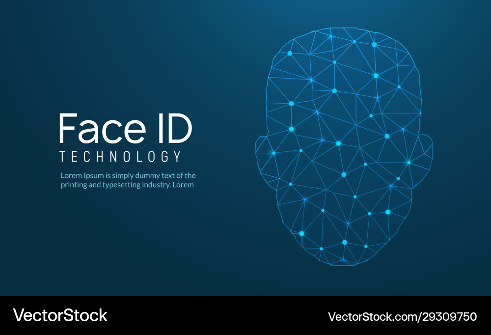 Face recognition biometric id scan Royalty Free Vector Image
