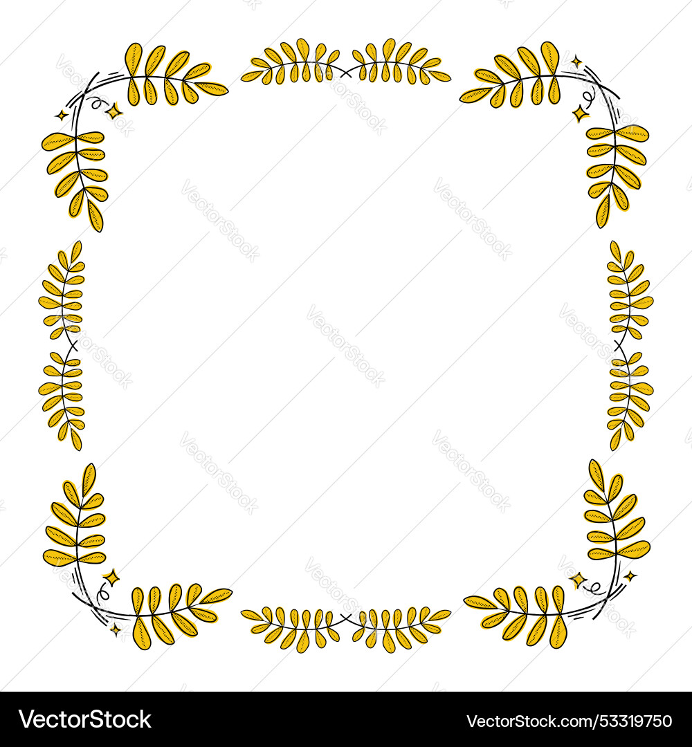 Hand drawn doodle floral frame Royalty Free Vector Image