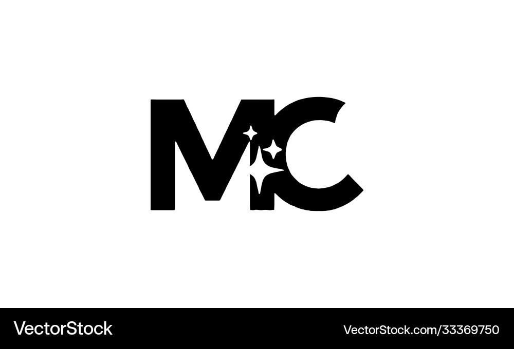 Mc letter logo design with creative modern trendy Vector Image
