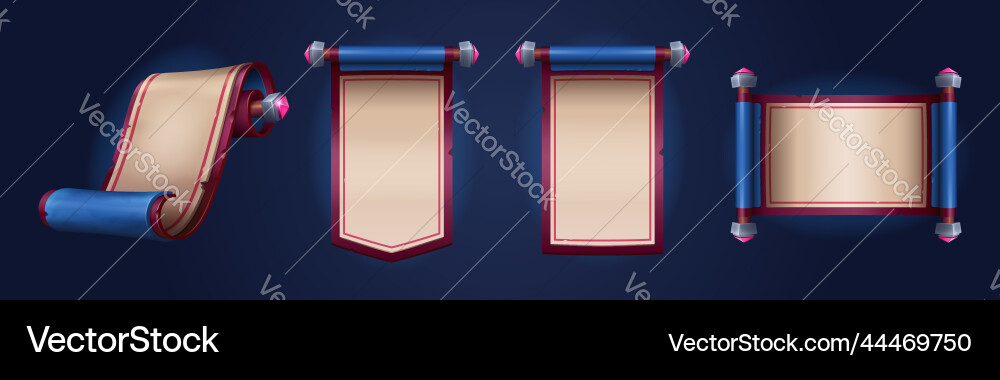 Papyrus scroll royal banner paper parchment Vector Image
