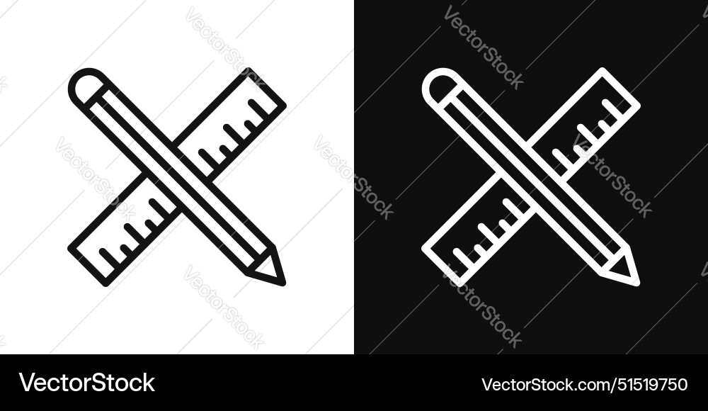 Pencil and ruler icon Royalty Free Vector Image