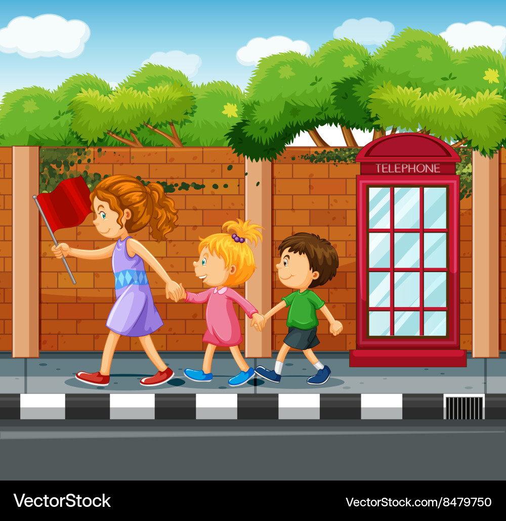 People walking on the pavement Royalty Free Vector Image