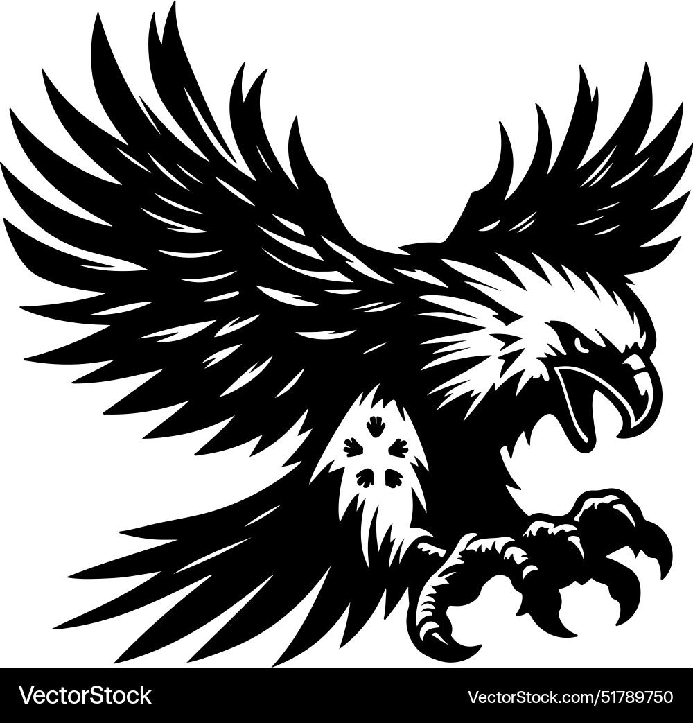 Philippine eagle isolated black design Royalty Free Vector