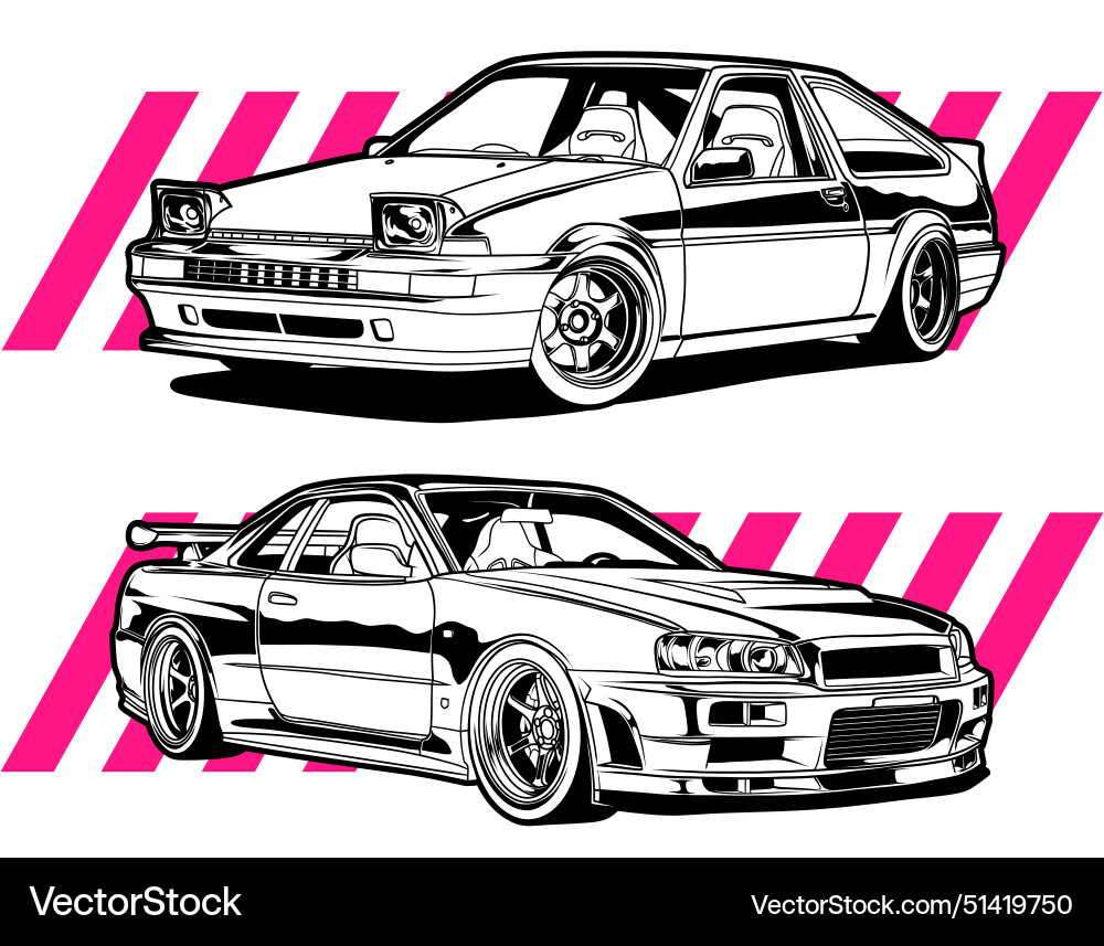 Race drift car Royalty Free Vector Image - VectorStock