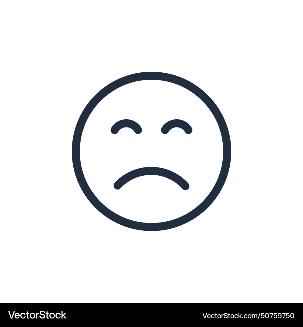 Simple sad face emoticon regret Royalty Free Vector Image