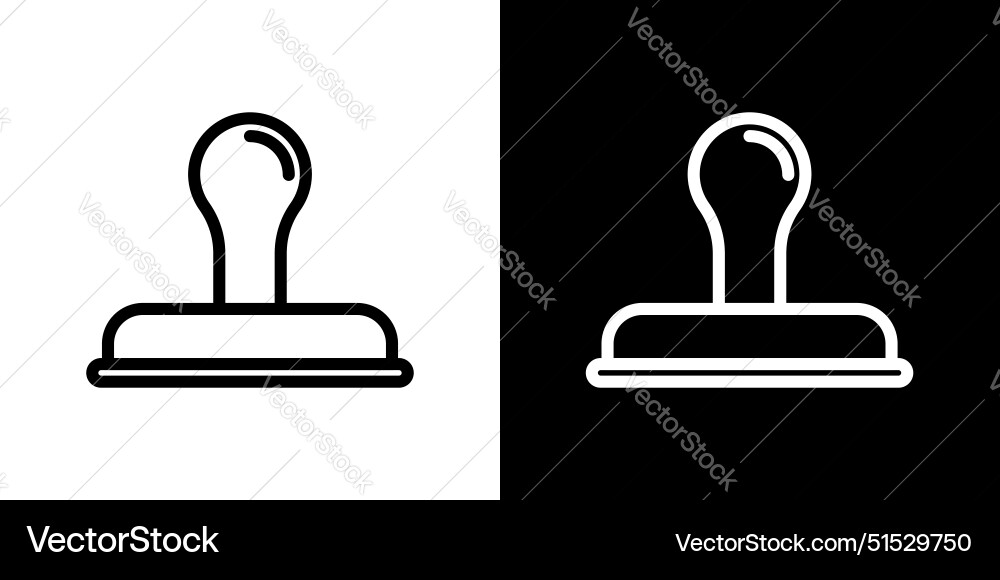 Stamp icon set document rubber seal tool symbol Vector Image