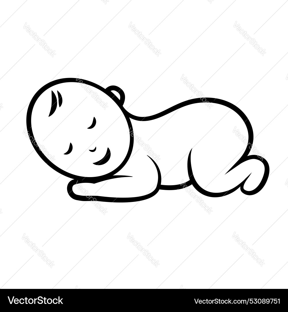 Baby sleeping icon isolated on white background Vector Image