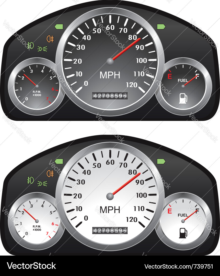 Car dashboards Royalty Free Vector Image - VectorStock