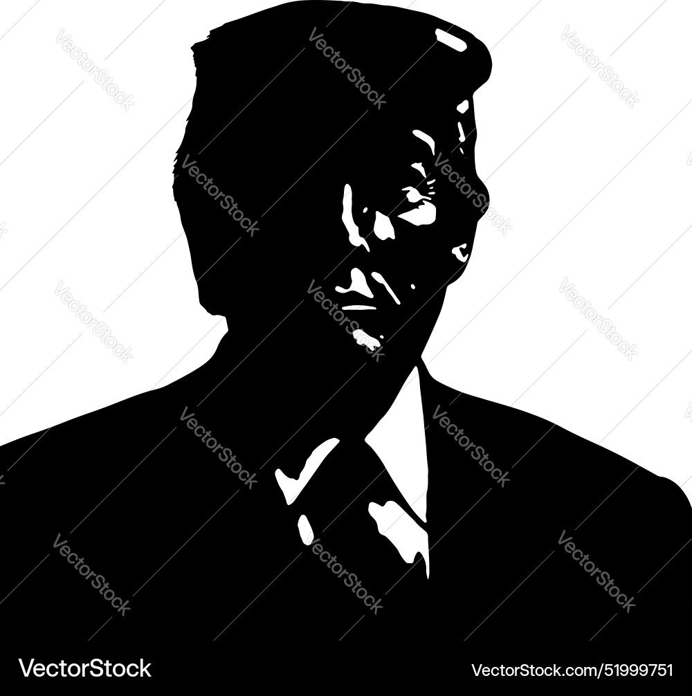 Donald trump silhouette Royalty Free Vector Image