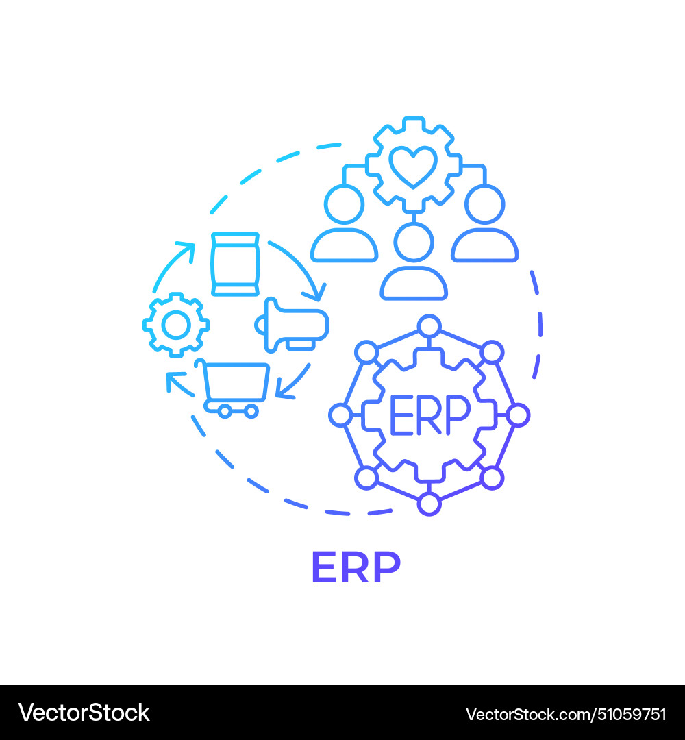 Erp blue gradient concept icon Royalty Free Vector Image