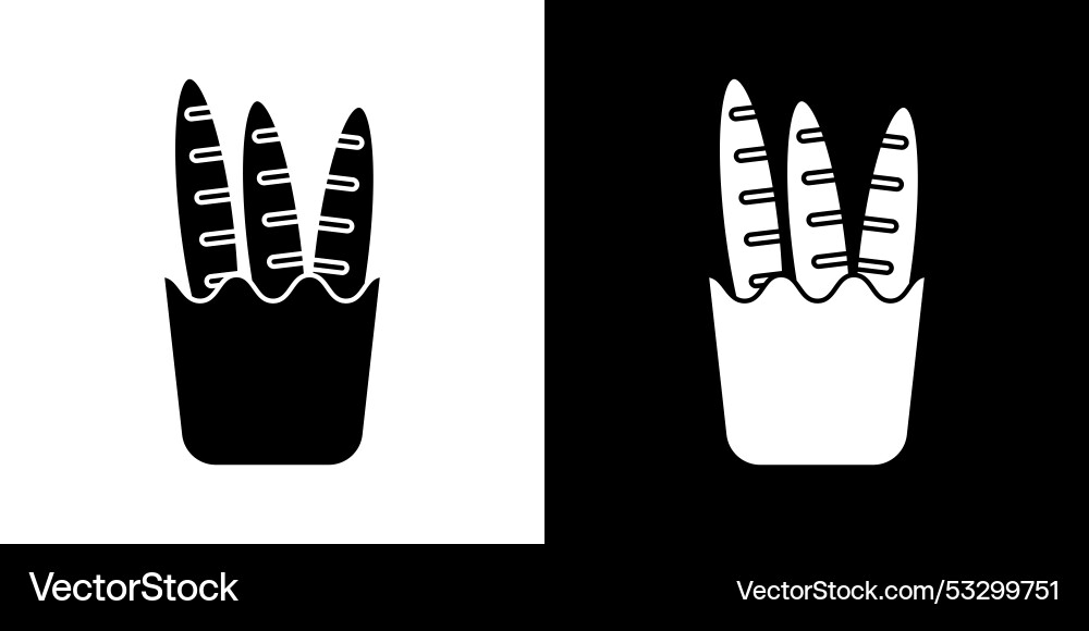 French bread icon outline sign symbol set Vector Image