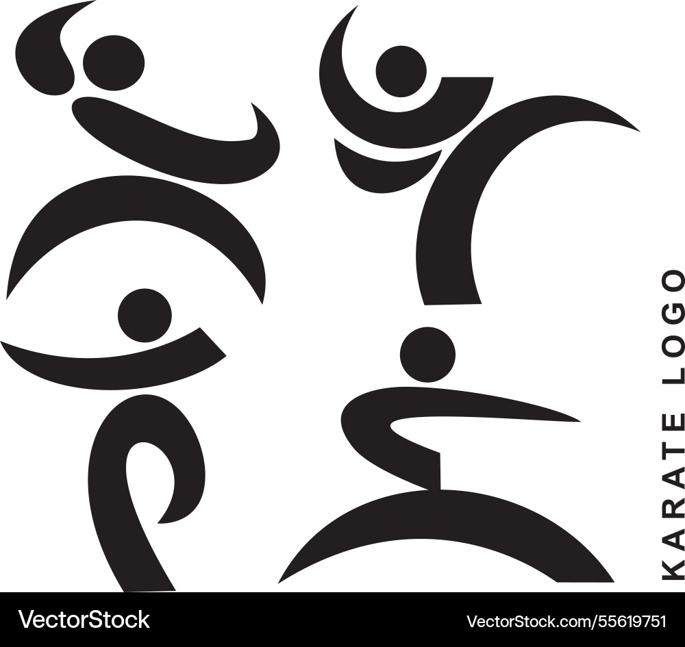 Kata karate logo Royalty Free Vector Image - VectorStock