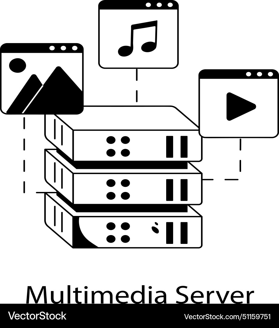 Multimedia server Royalty Free Vector Image - VectorStock