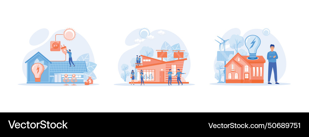 Photovoltaic system for smart home modular Vector Image