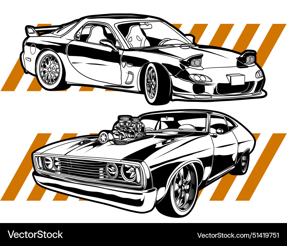 Race drift car Royalty Free Vector Image - VectorStock