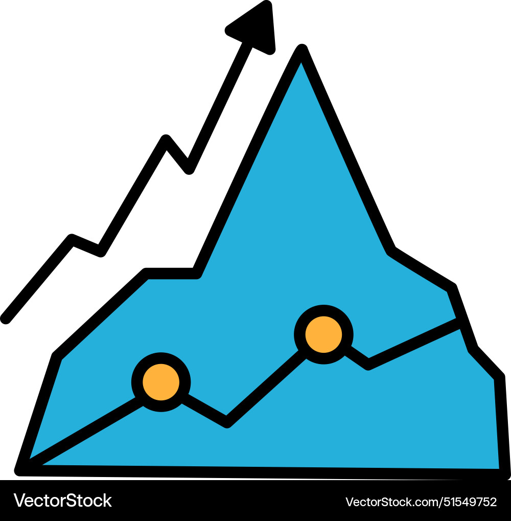 A graph with circle in the middle Royalty Free Vector Image
