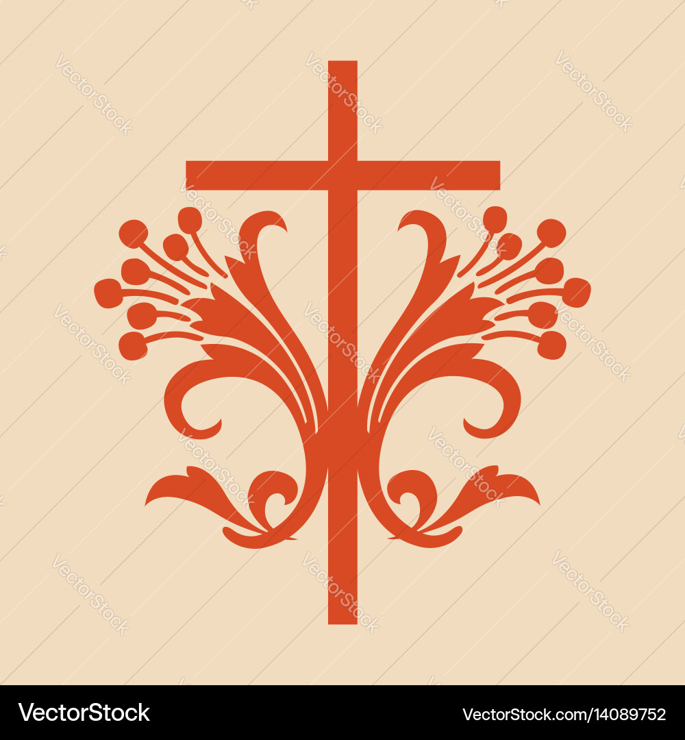 Bible cross and dove Royalty Free Vector Image