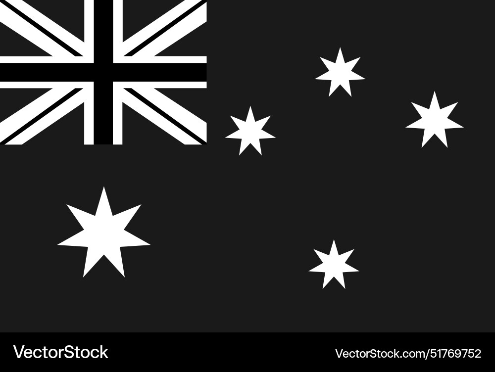 Black and white australia flag Royalty Free Vector Image