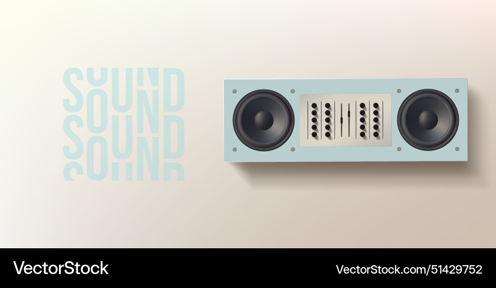 Boombox sound speaker 3d old fashioned box Vector Image
