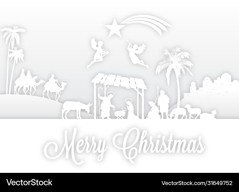 Christmas nativity scene Royalty Free Vector Image