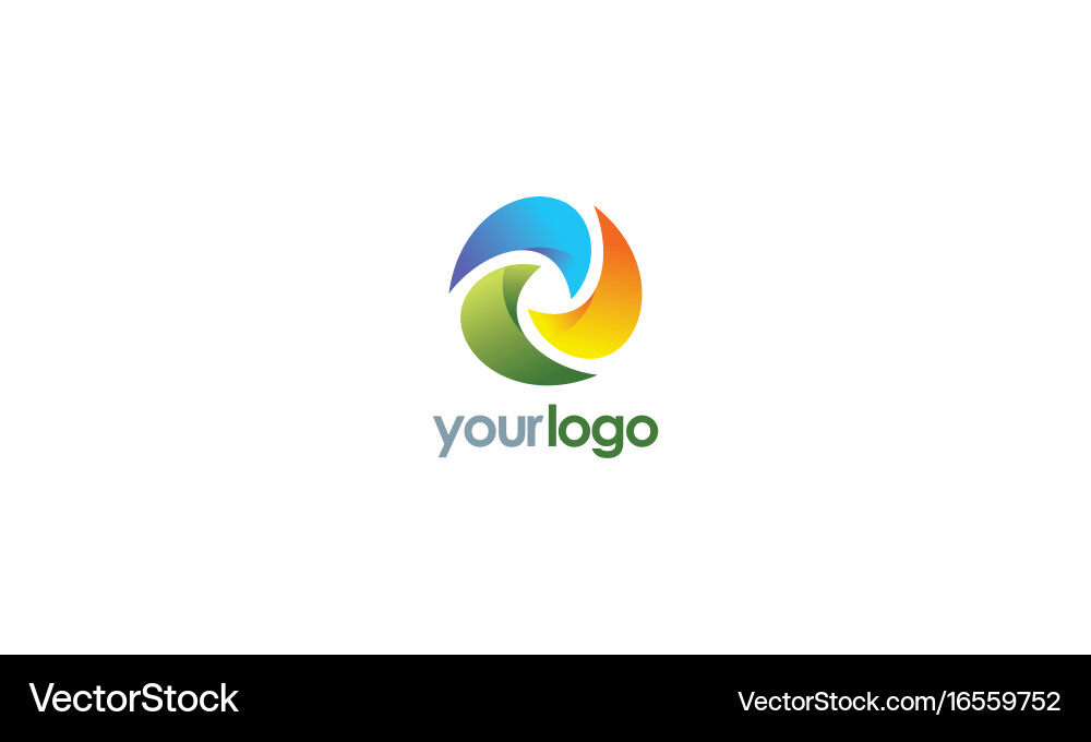 Circle technology color logo Royalty Free Vector Image